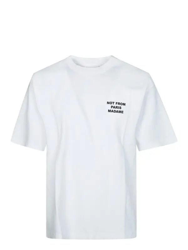 Drole De Monsieur T-shirt With Bold Slogan - Bianco
