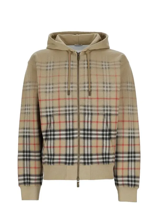Burberry Check Zip-up Hoodie - Multicolour