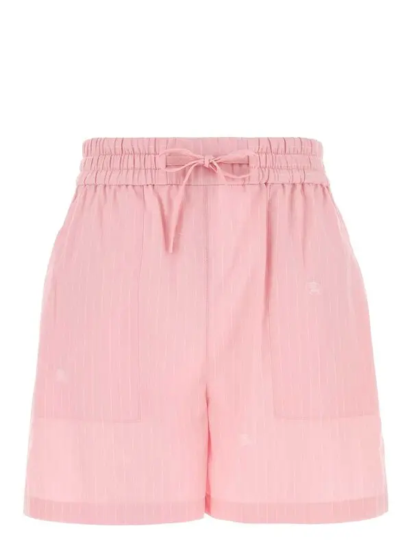 Burberry Embroidered Poplin Shorts - Stripped