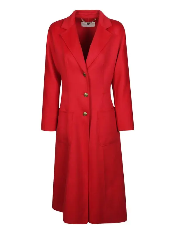 Elisabetta Franchi Belted Overcoat - Rosso