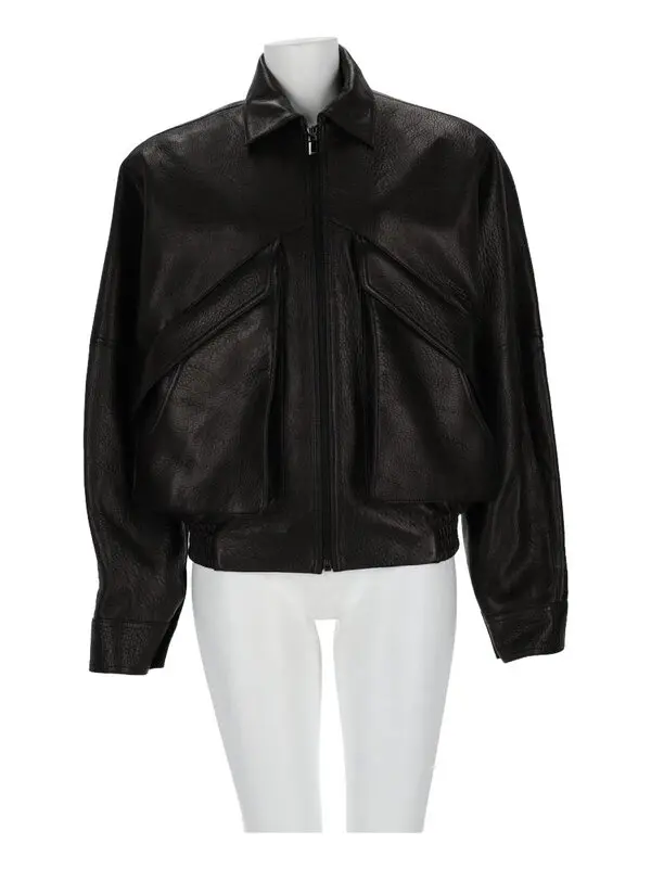 Magda Butrym Leather Zip-up Jacket - Black
