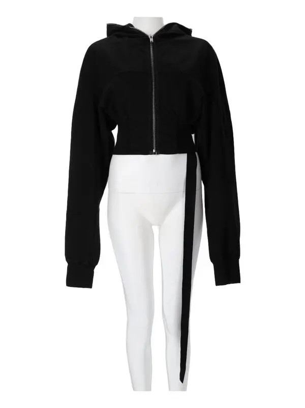 Rick Owens Zip-front Cropped Hoodie - Black