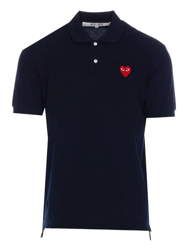 Play Comme Des Garcon Cotton Polo Shirt - Blue