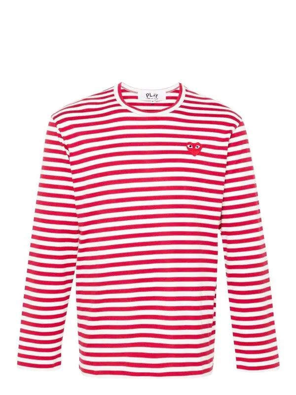 Play Comme Des Garcon Emblem Heart Cotton T-shirt - Red