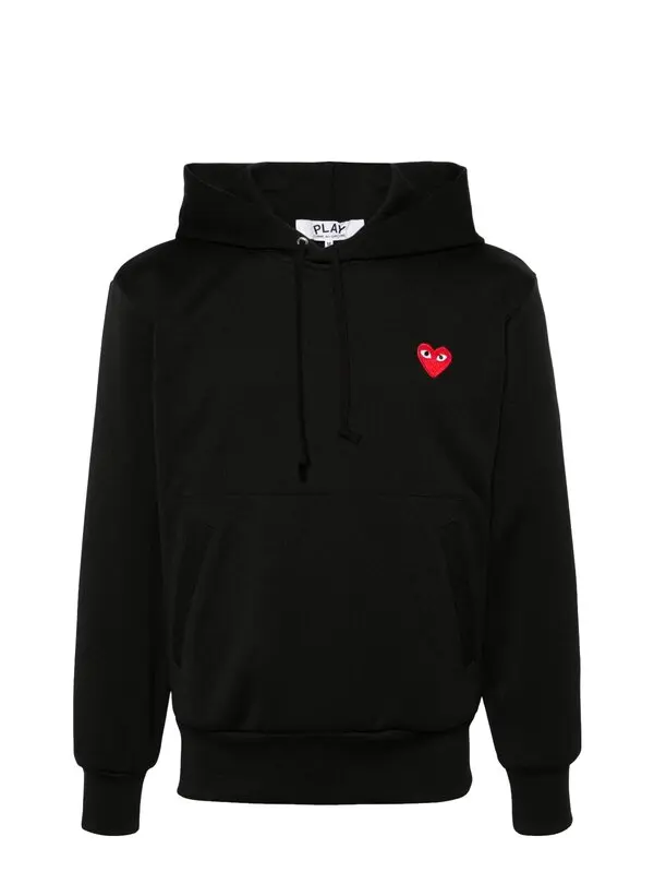 Play Comme Des Garcon Cotton Zipped Hoodie - Black