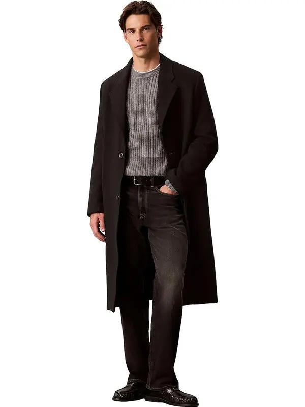 Calvin Klein Cotton Tuck Stitch Sweater - Grey Heather