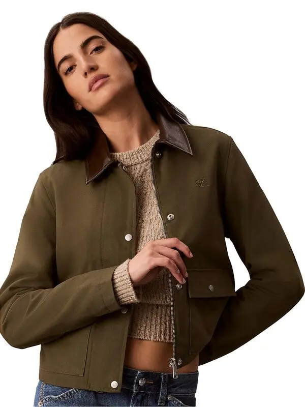 Calvin Klein Cotton Utility Short Jacket - Olive Night