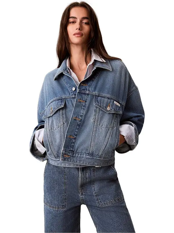 Calvin Klein Relaxed Trucker Denim Jacket - Worn Dust