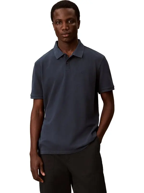 Calvin Klein Pique Garment-dyed Polo Shirt - Blue Nights
