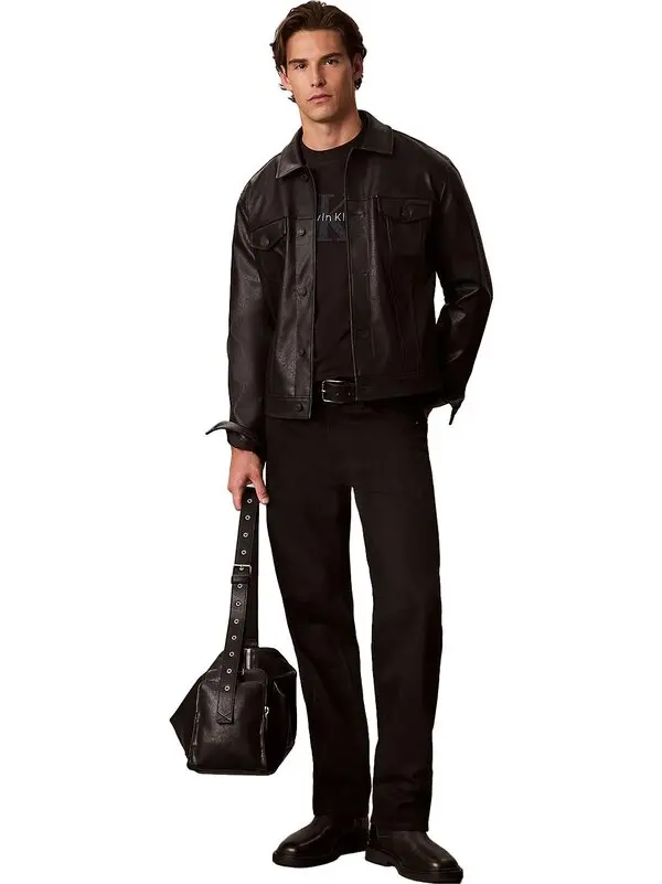 Calvin Klein Relaxed Denim Monologo Tee - Black