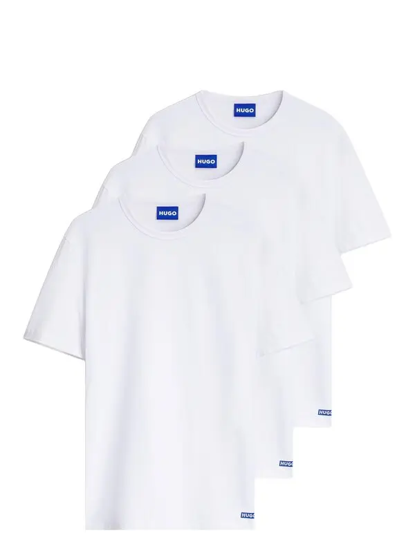 Hugo Three-pack Of Logo-print Cotton T-shirts - White