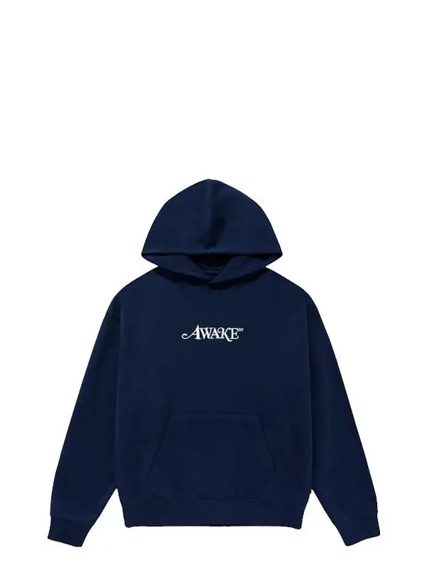 AWAKE Classic Logo Pullover Hoodie - Navy Blue
