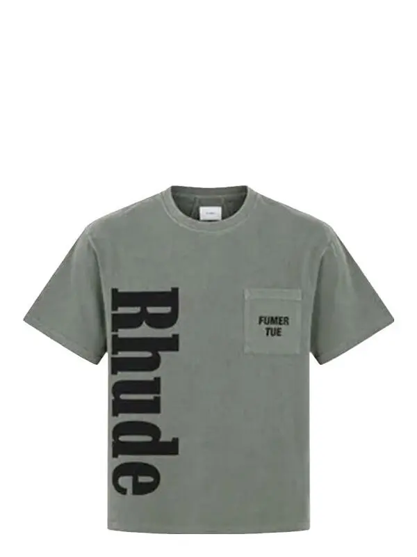 Rhude Logo Pocket Tee Shirt - Olive