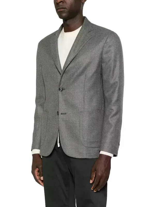 BARBA NAPOLI Single-breasted Notch-lapel Jacket - Grey