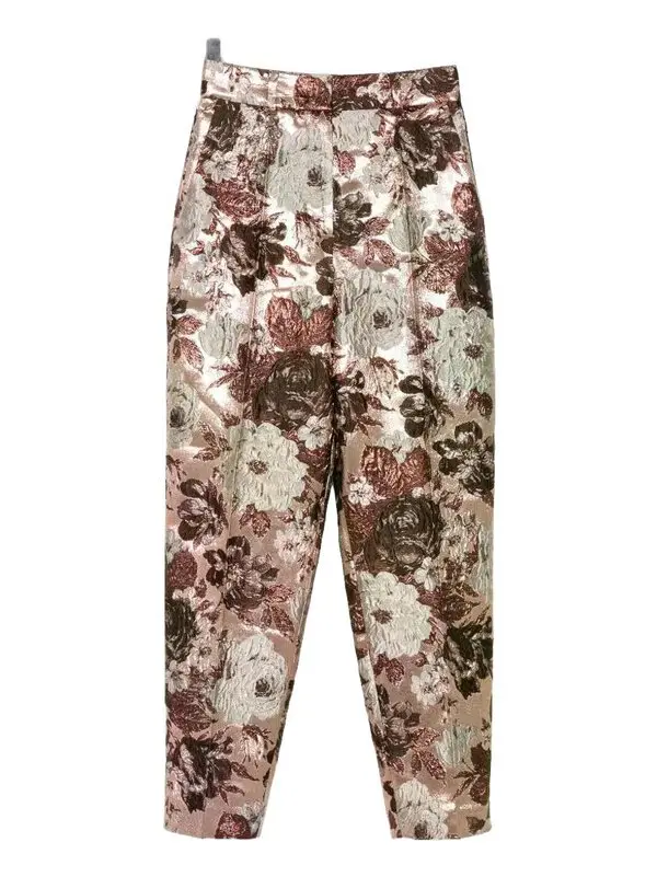 Elie Saab Floral-brocade Trousers - Neutrals