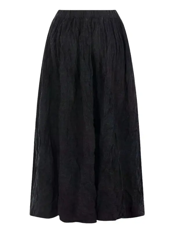 DANIELA GREGIS Crinkled Wool Midi Skirt - Grey