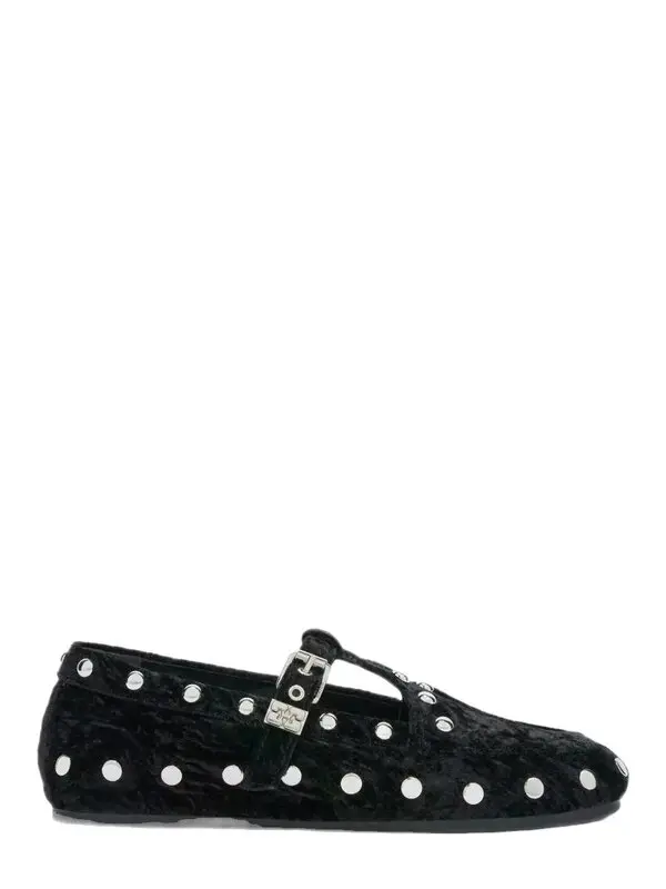 GANNI Velvet Mary Jenny Moccasins - Black