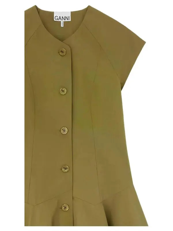 GANNI Cotton Dress - Green