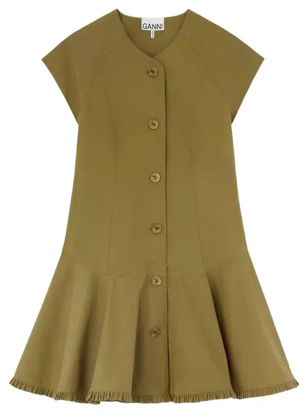 GANNI Cotton Dress - Green