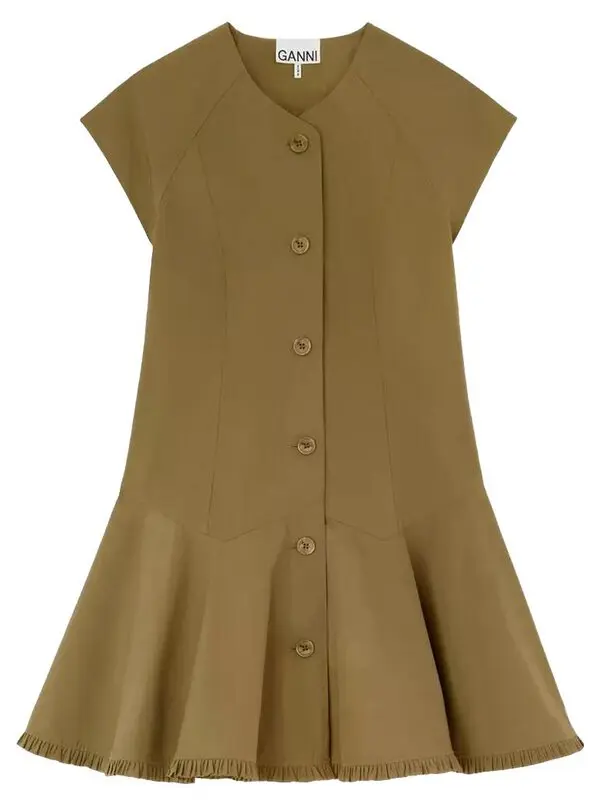 GANNI Cotton Dress - Green
