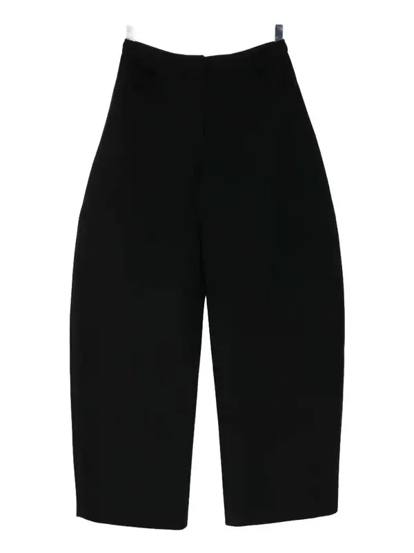 ISABEL SANCHIS Structured Curved-leg Palazzo Pants - Black