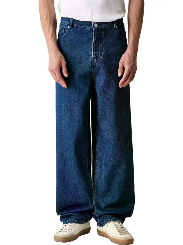 Drole De Monsieur Wide Leg Denim Jeans - Blue