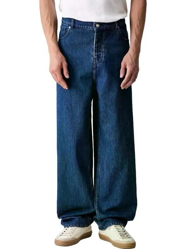 Drole De Monsieur Wide Leg Denim Jeans - Blue