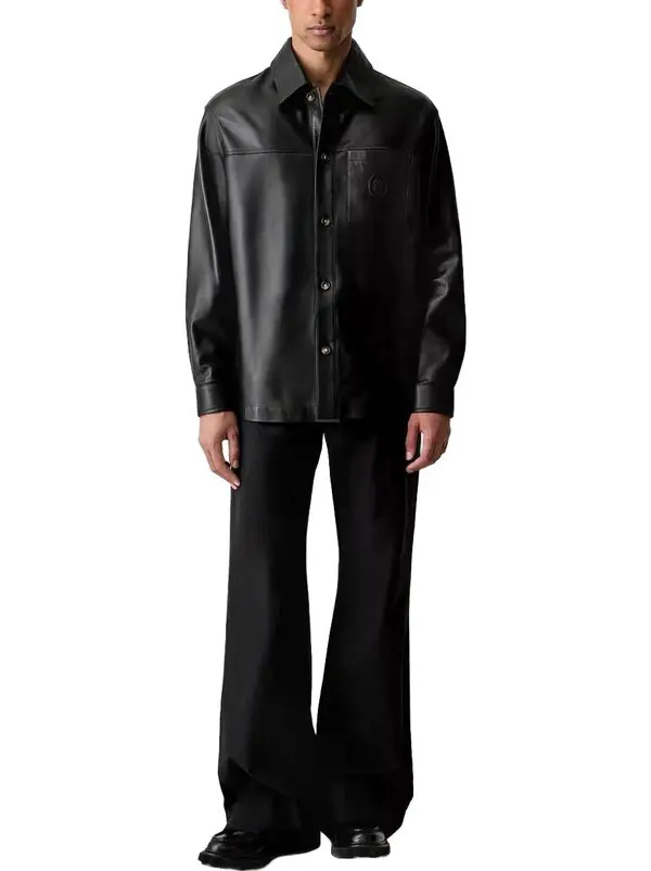 Drole De Monsieur D Mirror Leather Shirt - Black