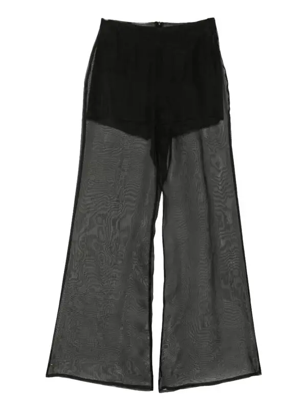 ISABEL SANCHIS Sheer-panel Trousers - Black