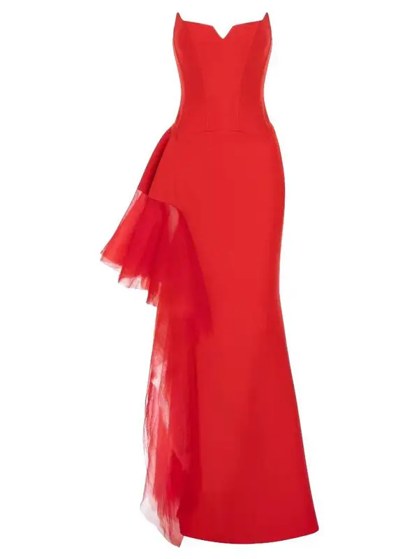 V:PM ATELIER Tulip Ruffled Maxi Dress - Red