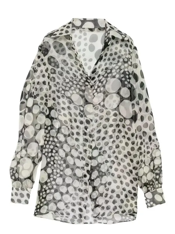ISABEL SANCHIS Polka-dot Sheer Shirt - Black