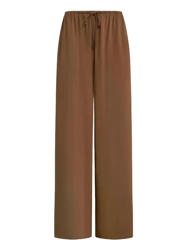 12 STOREEZ Crepe Drawstring-waist Palazzo Pants - Brown