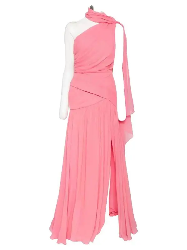 Elie Saab One-shoulder Draped Gown - Pink