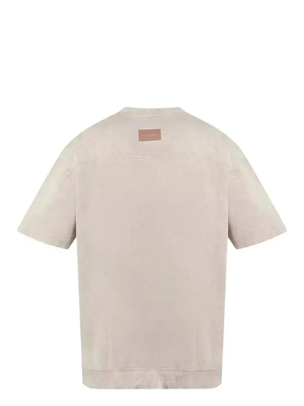 Hugo Acid-wash Logo-patch T-shirt - Neutrals