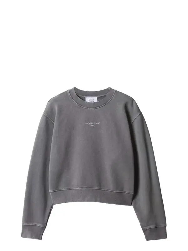 Maison Kitsuné Faded-effect Cropped Sweatshirt - Grey