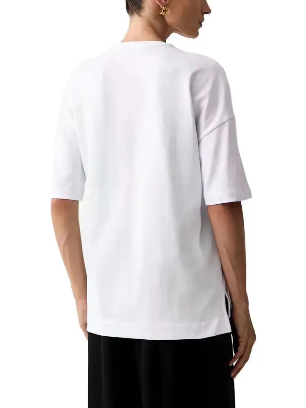 TRUSSARDI Logo-print Drop-shoulder T-shirt - White