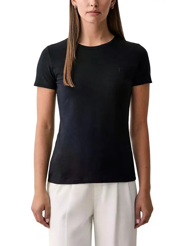 TRUSSARDI Logo-embroidered T-shirt - Blue