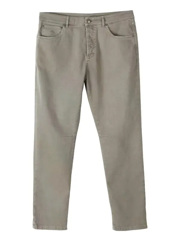 Brunello Cucinelli Logo-patch Straight-leg Jeans - Grey