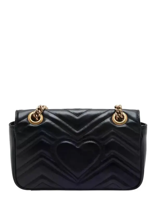 Gucci Small Gg Marmont Matelasse Calfskin Shoulder Bag - Black