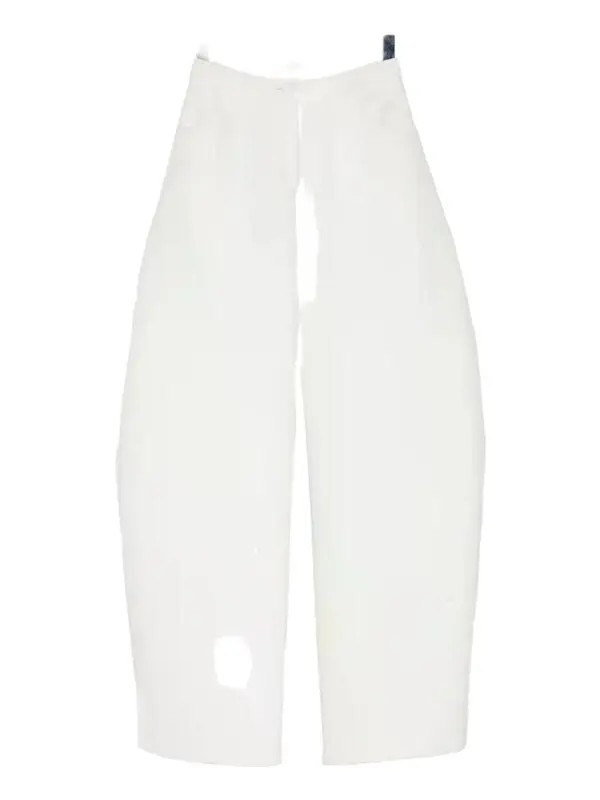 ISABEL SANCHIS Structured Curved-leg Palazzo Pants - Neutrals