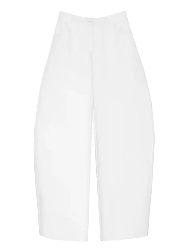 ISABEL SANCHIS Structured Curved-leg Palazzo Pants - Neutrals