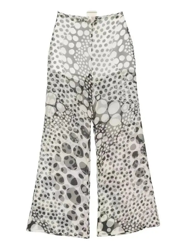 ISABEL SANCHIS Sheer Polka-dot Trousers - White