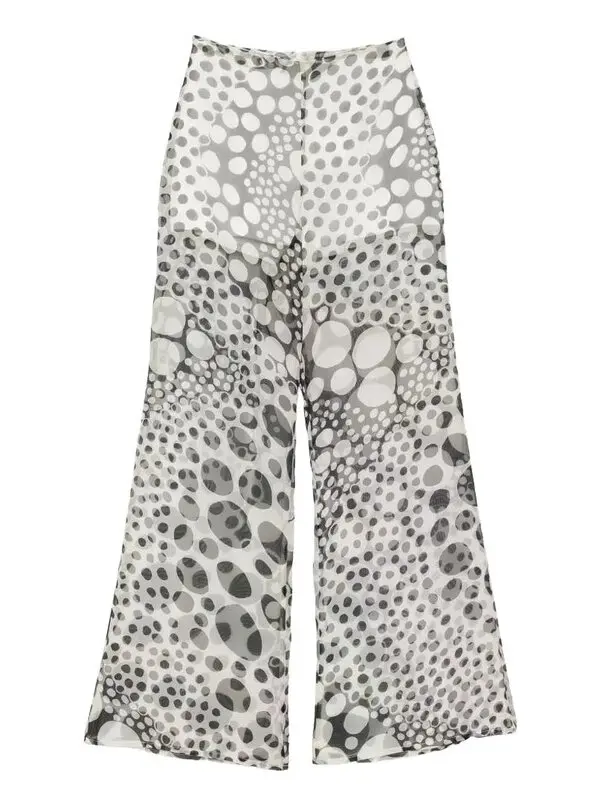 ISABEL SANCHIS Sheer Polka-dot Trousers - White