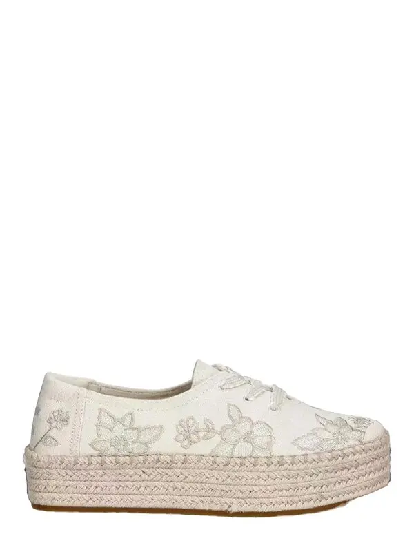 Toms Valencia Floral-embroidered Platform Espadrilles - Neutrals