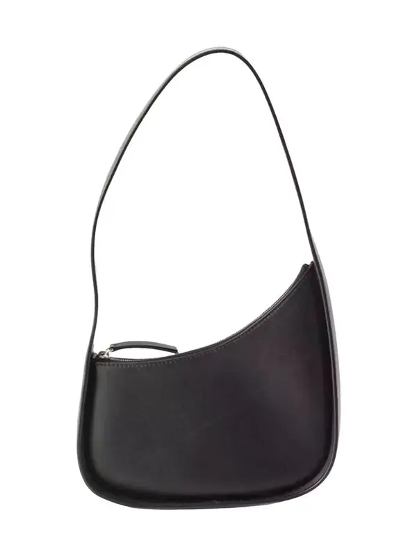 THE ROW Leather Half Moon Shoulder Bag - Black