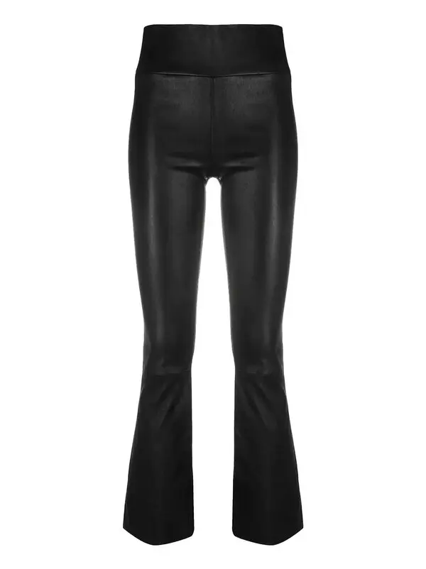 Sprwmn Cropped Leather Trousers - Black