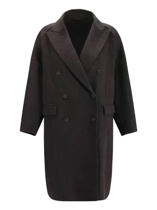 Brunello Cucinelli Cashmere Double-breasted Coat - Brown
