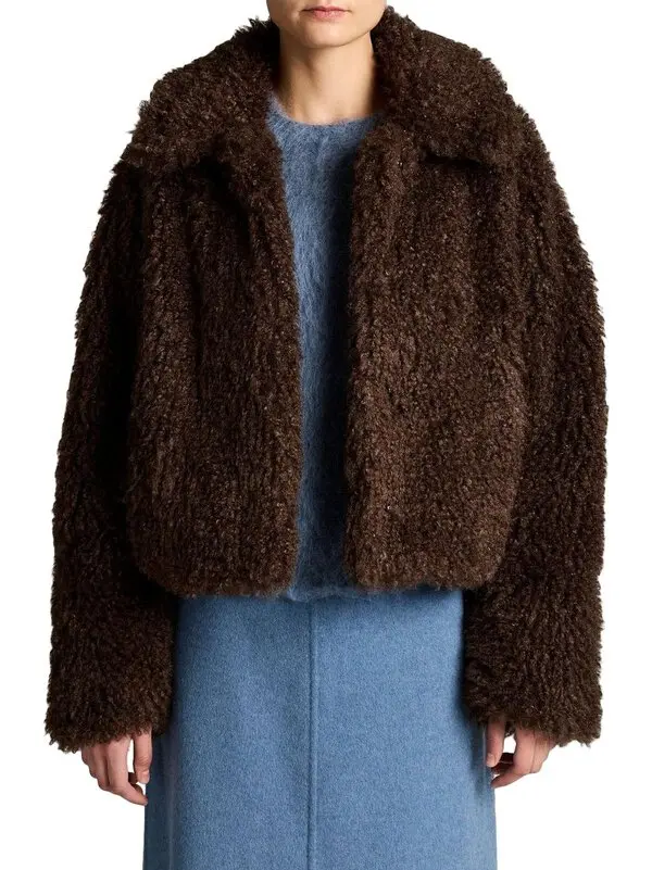 Vince Faux-fur Cropped Jacket - Pinewood