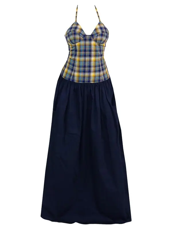 28NATELIER Blue / Yellow The Sunday Dress - Blue/yellow