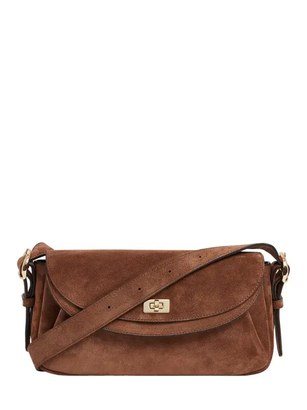 Sandro Leather Suede Le Mambo Bag - Brown